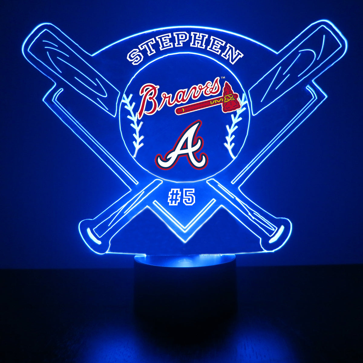 Atlanta Braves Baseball LED Light Sports Fan Lamp – mirror magic store
