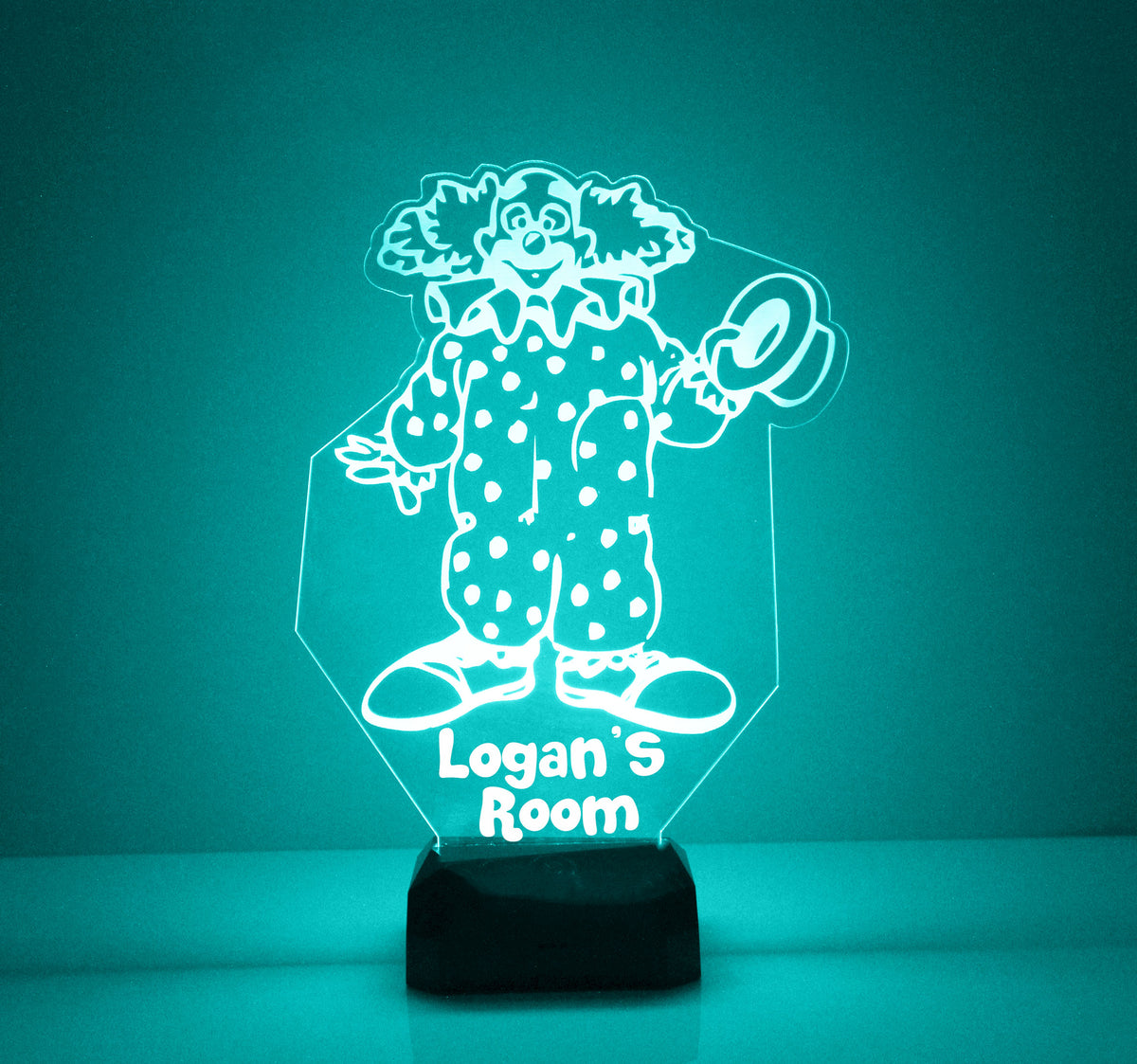 Light Up Clown, Personalized Free, LED Night Lamp, With Remote Control ...
