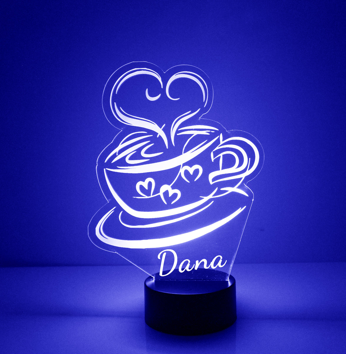 Coffee Cup Night Light, Personalized Free, LED Night Lamp, With Remote ...