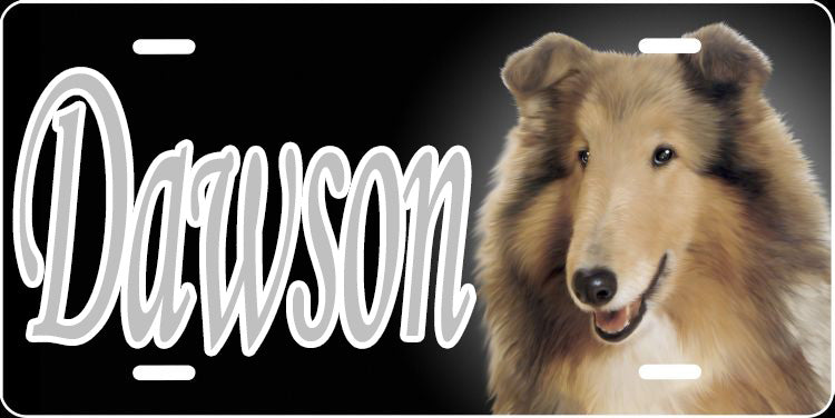 Metal Animal License Plate --- Dogs --- Collie --- Custom Auto Tags ...