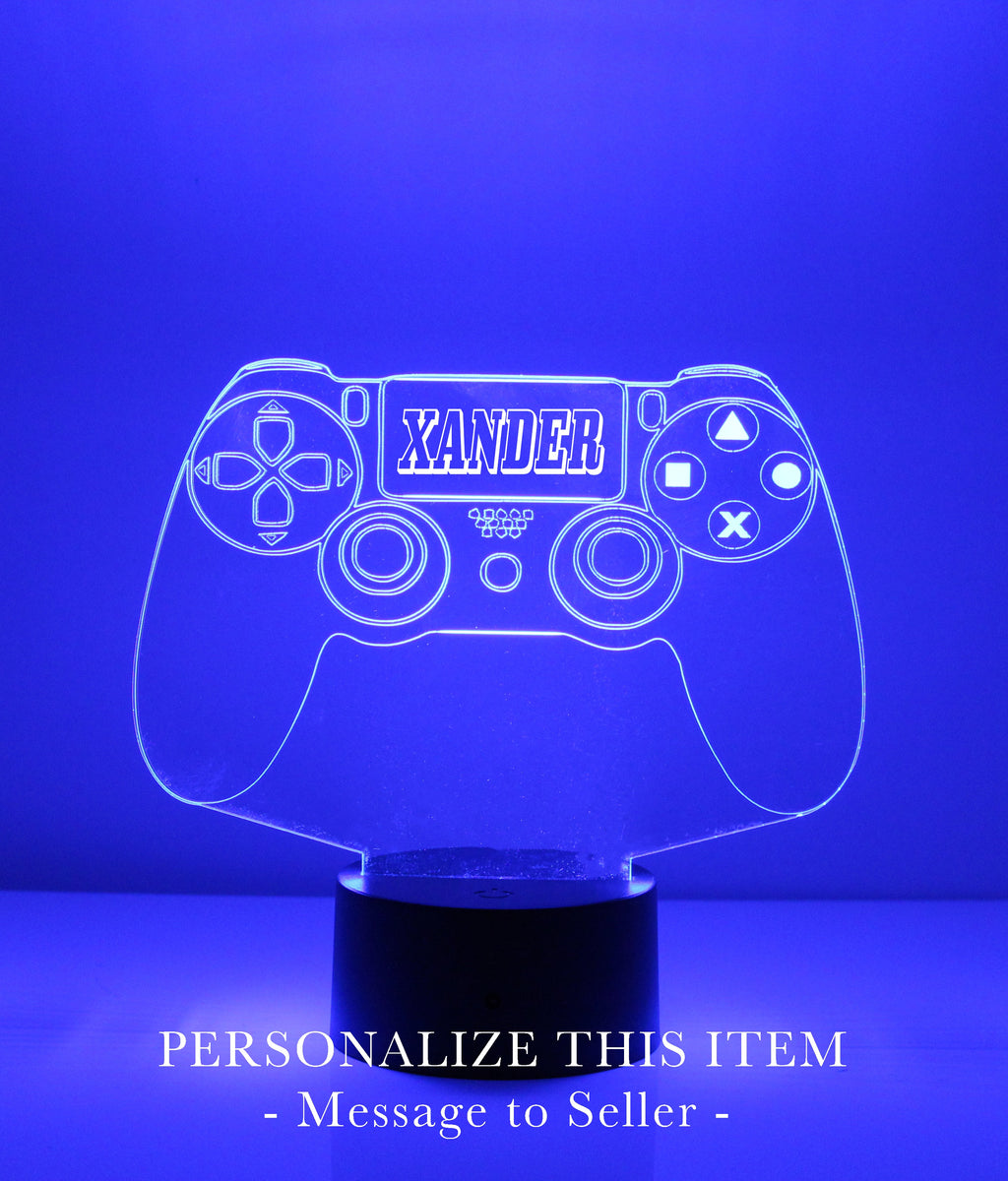 Video Game Controller Night Light, Personalized Free, LED Night Lamp ...