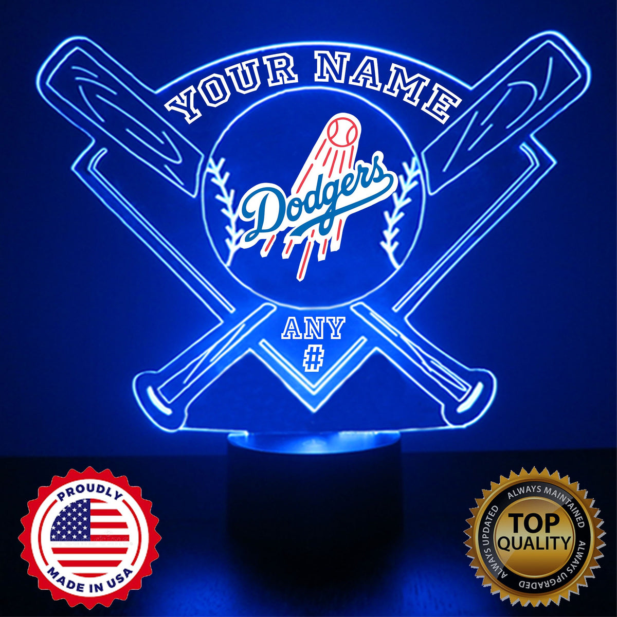 Los Angeles Dodgers Baseball LED Light Sports Fan Lamp – mirror magic store