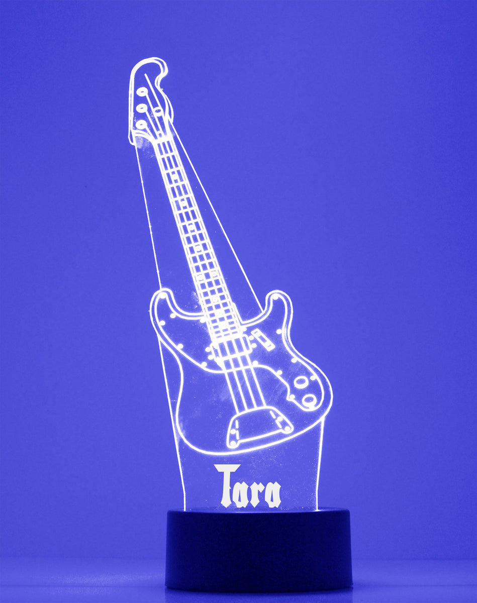 Electric Guitar Night Light, Personalized Free, LED Night Lamp, With R ...