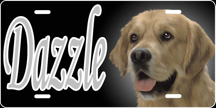 Metal Animal License Plate --- Dogs --- Golden Retriever --- Custom Au ...