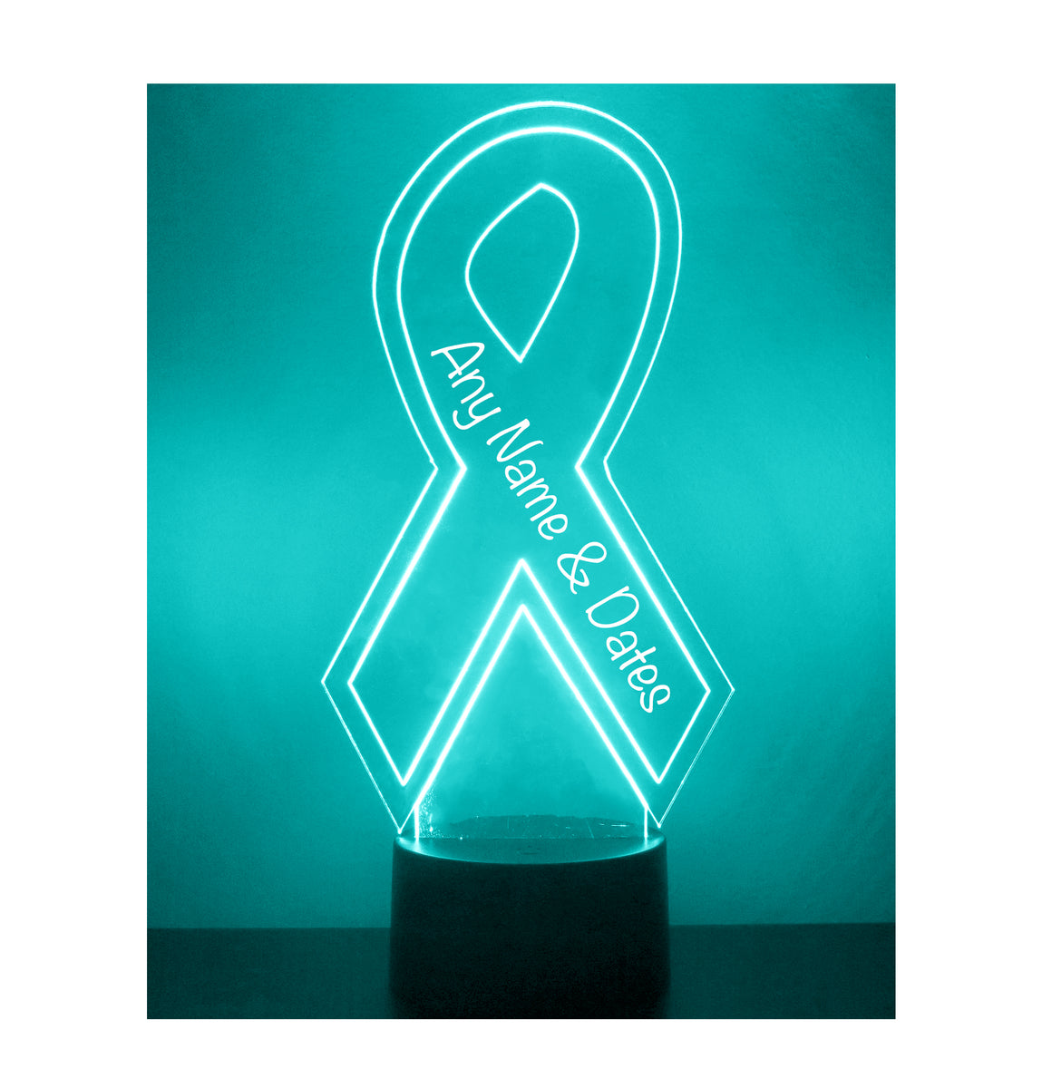 Cancer Ribbon Desk Light, Personalized Free, LED Night Lamp, With Remo ...