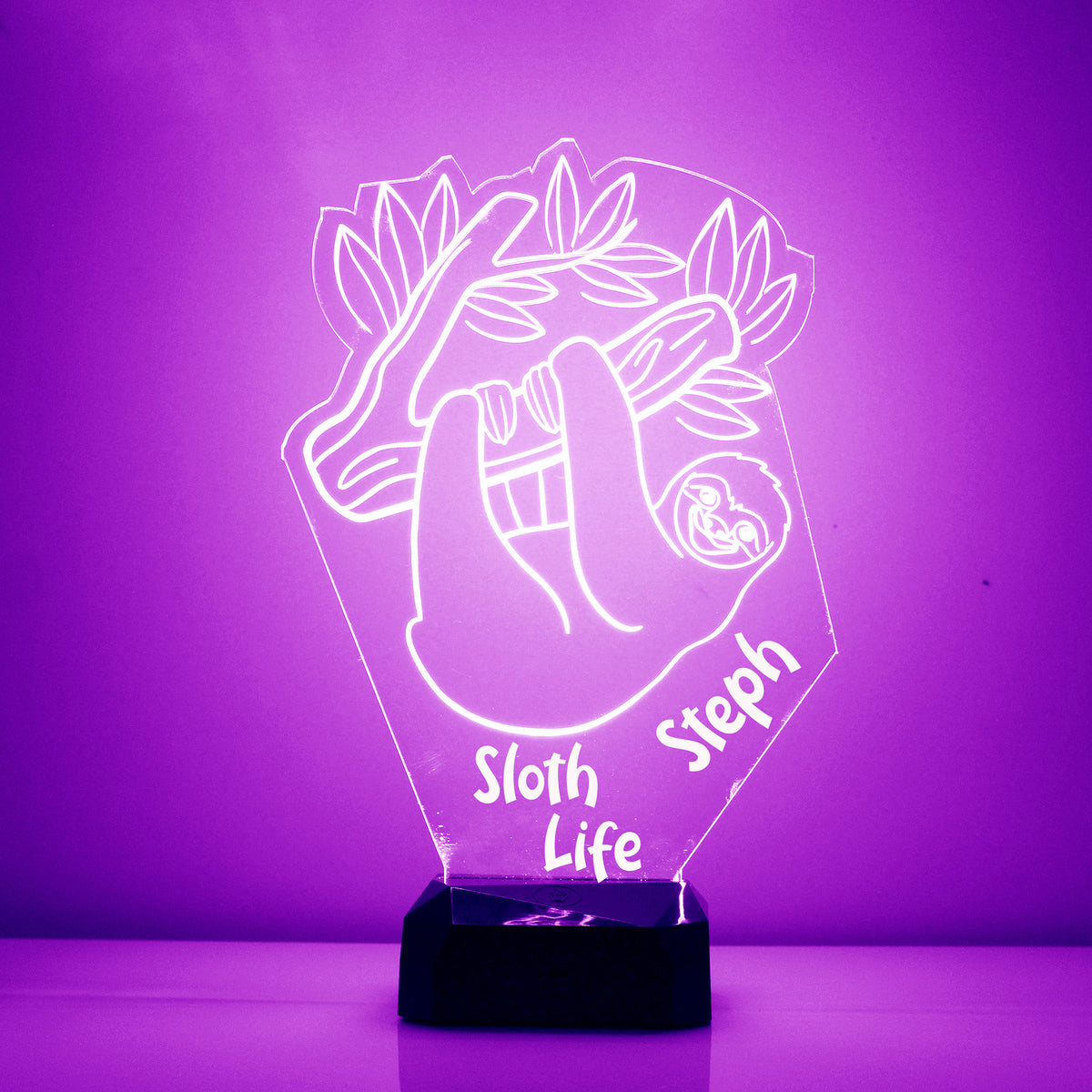 Sloth Night Light, Personalized Free, LED Night Lamp, With Remote Cont ...