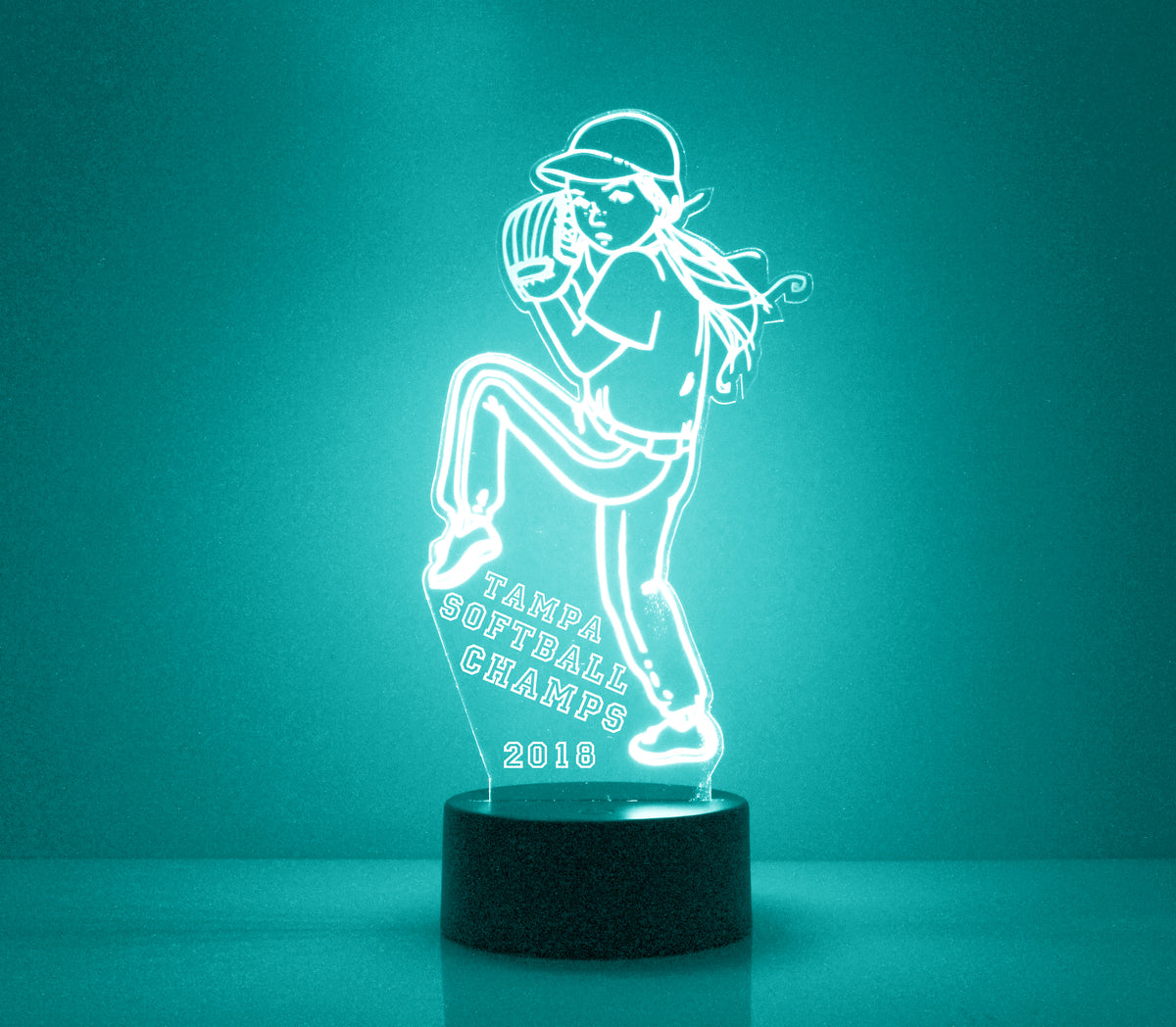 Softball Pitcher Night Light, Personalized Free, LED Night Lamp, With ...