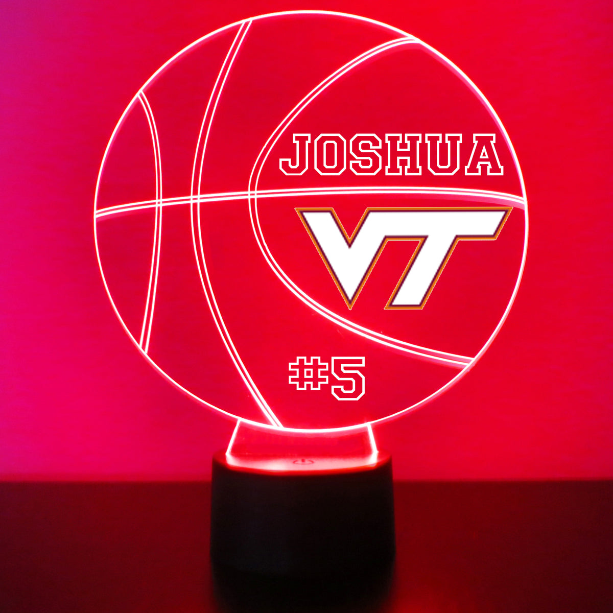 Virginia Tech Hokies Basketball Player LED Light Sports Fan Lamp, Cust ...