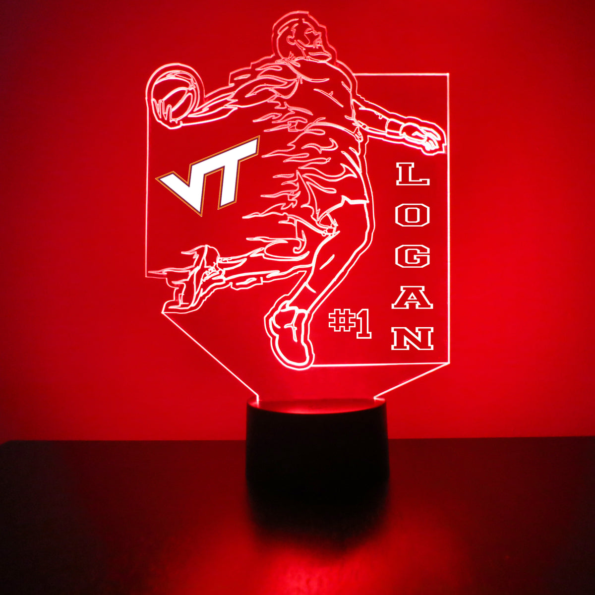 Virginia Tech Hokies Basketball Player LED Light Sports Fan Lamp, Cust ...